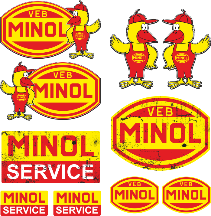 Aufkleber-Set Minol Pirol S32 – VINBE - Vintage Becher